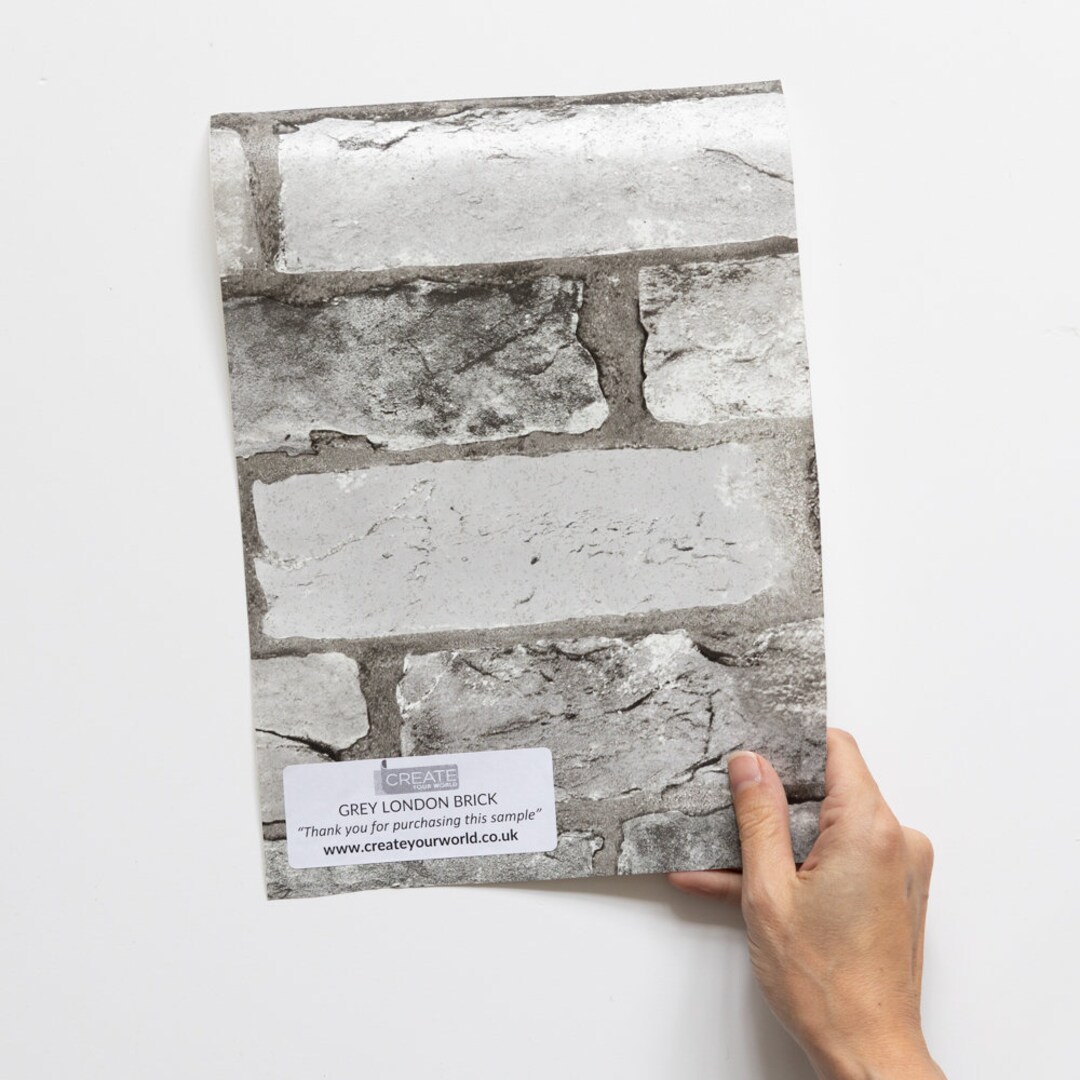 A4 SAMPLE LONDON BRICK Grey Peel and Stick Wallpaper - Etsy