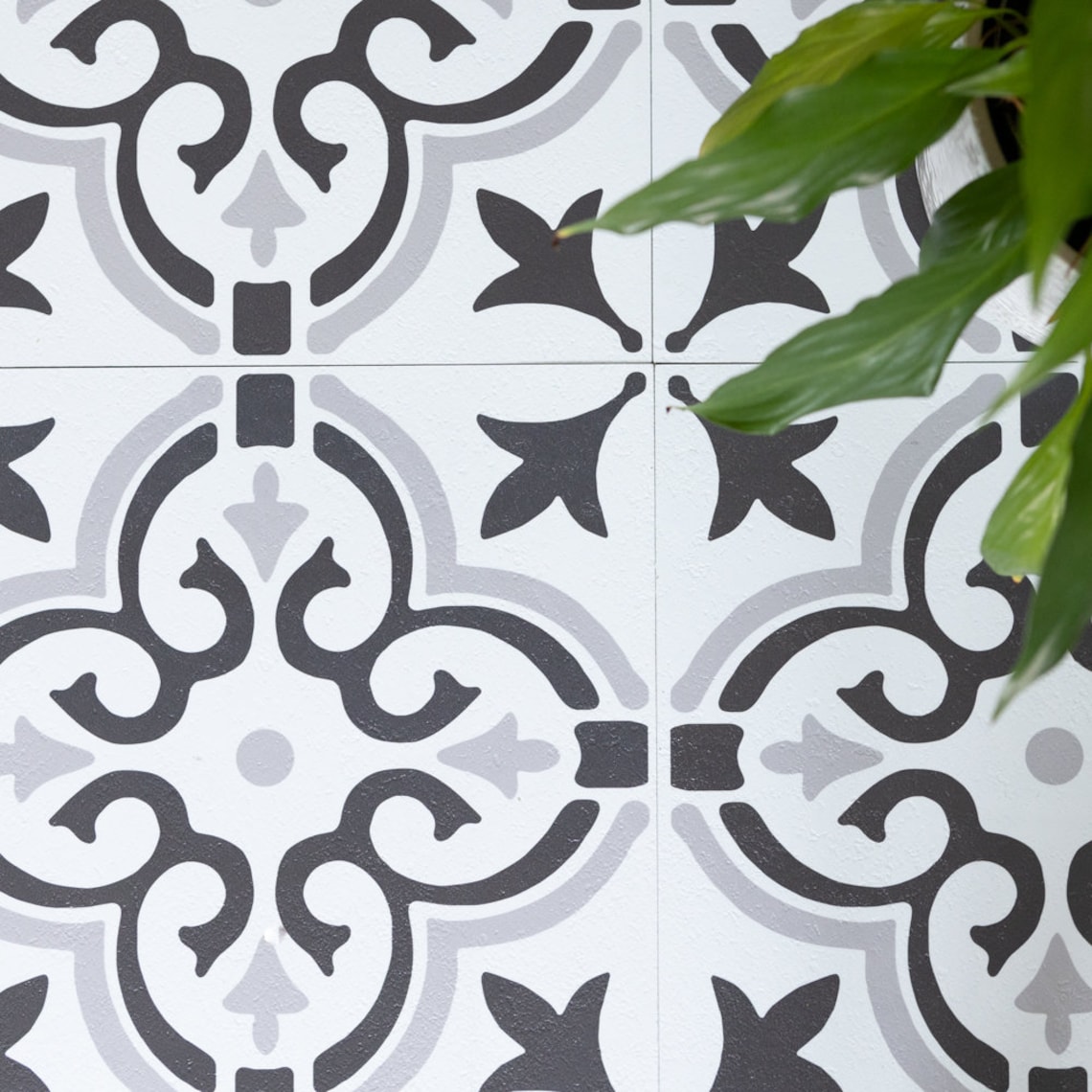 SAMPLE quarter Tile 15cm X 15cm STENCIL MOTIF Grey Peel and - Etsy UK