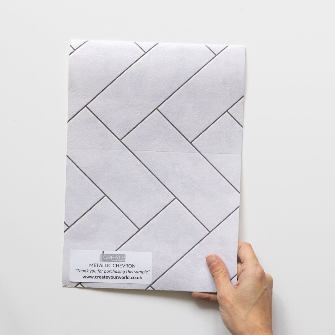 A4 SAMPLE METALLIC CHEVRON 3D Splashback Tile Wallpaper - Etsy UK