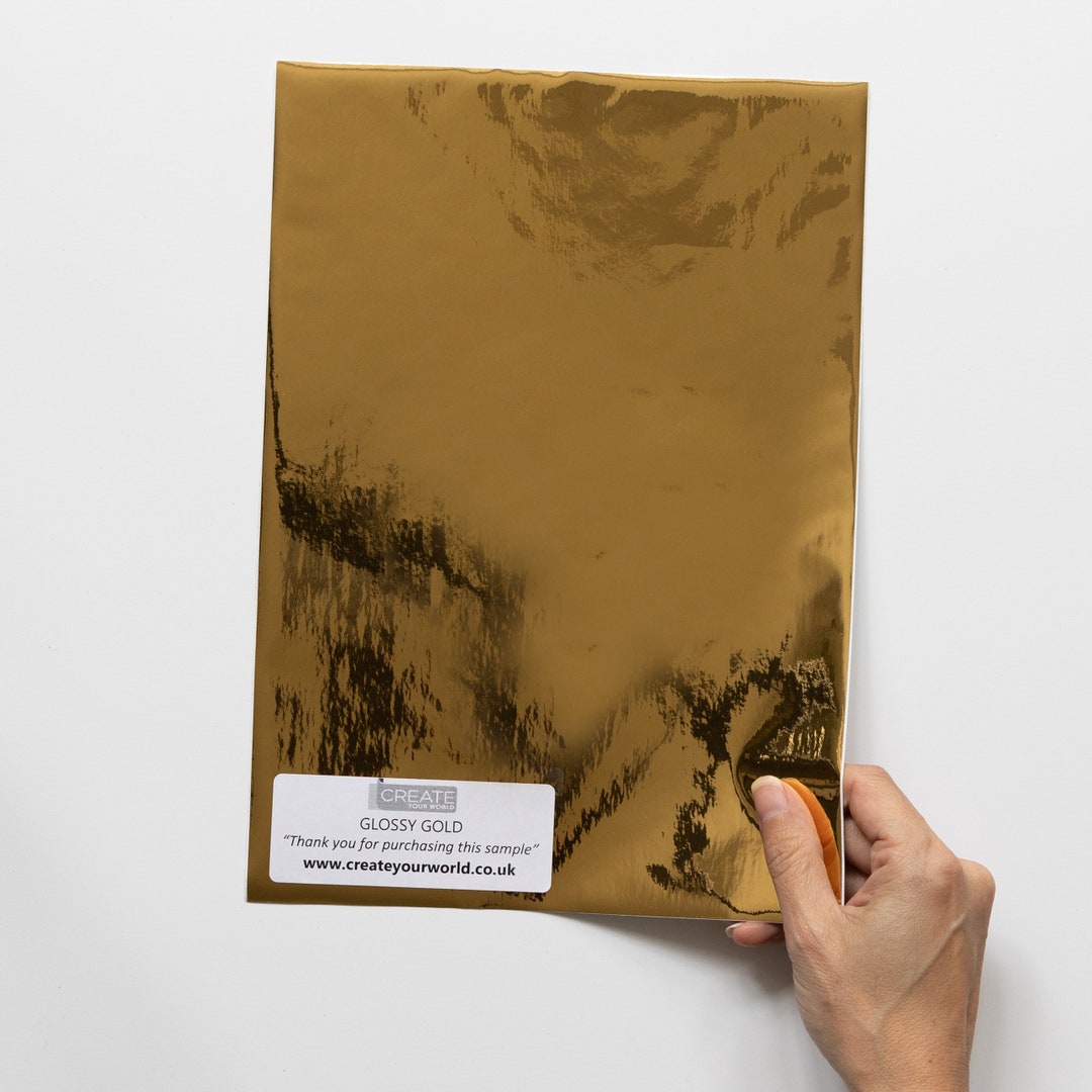 A4 SAMPLE - GLOSSY GOLD Sticky Back Plastic Vinyl Wrap Film - Etsy UK