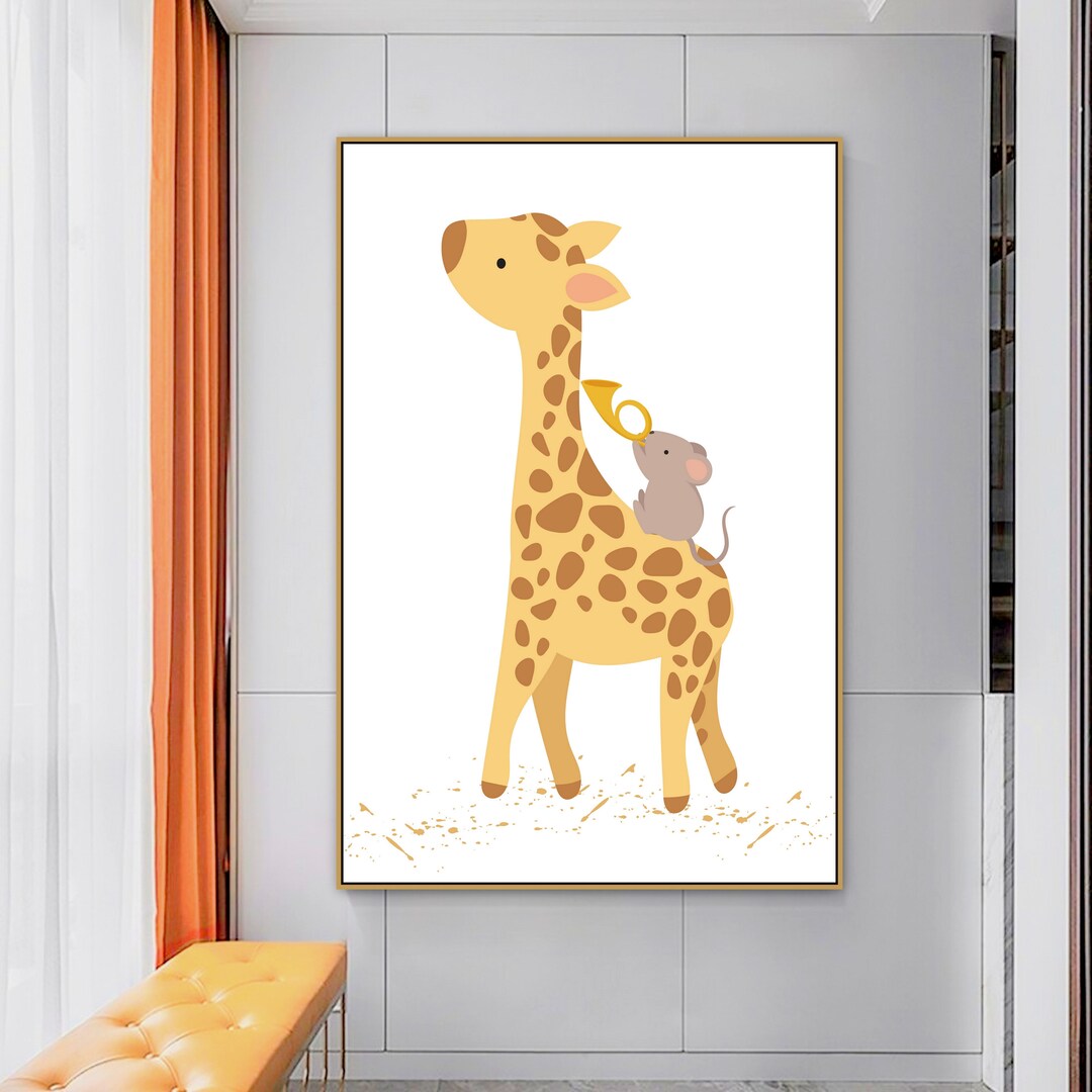 Instant Digital Download Giraffe and Rat Animal Modern Kids Cartoon Kid ...