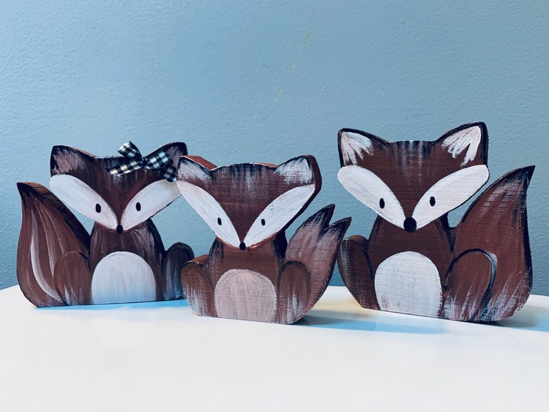 Fox Decor Fox Trio Fall Tiered Tray Decor Autumn Tiered | Etsy