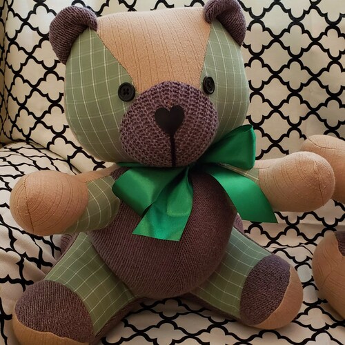 Memory Bear 15 Inches Tall Made From Your Loved One's - Etsy