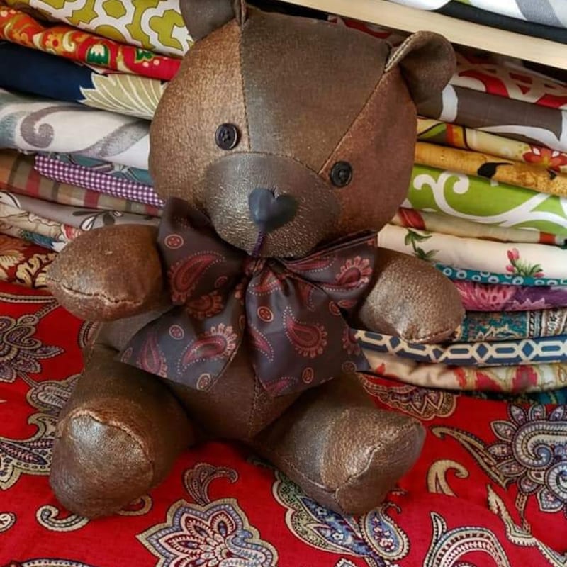 Leather Teddy Bear - Etsy