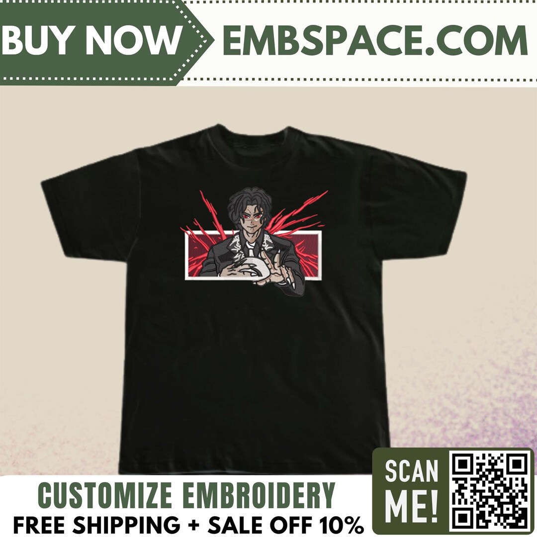 Muzan Embroidery Shirt, Demon Slayer Embroidery Sweatshirt, Anime ...