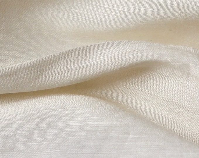 Silk Linen Fabric, by the Half Yard, Natural Undyed Tussar With Slubs ...