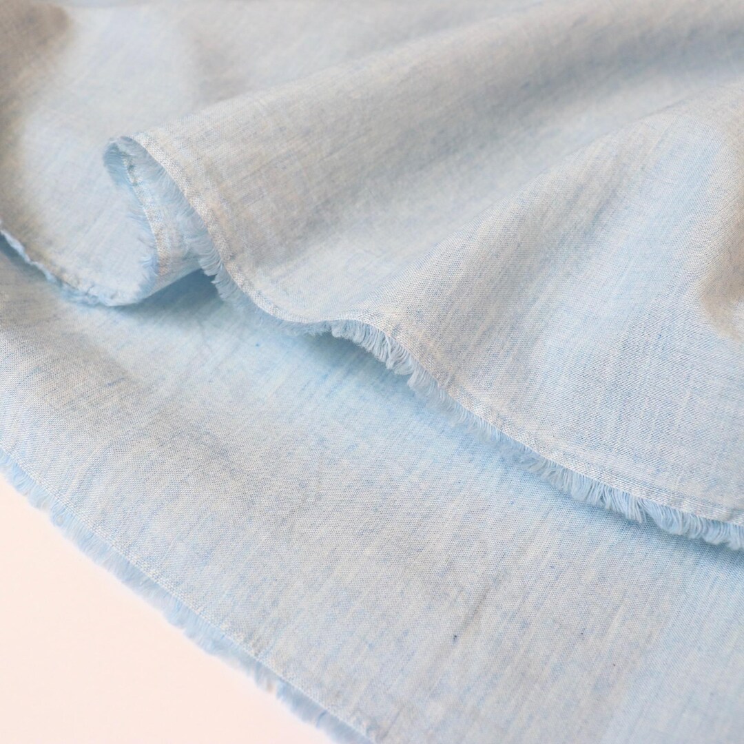 Organic Fabric Cotton Chambray From Japan, by the Half Yard, Sky Blue ...
