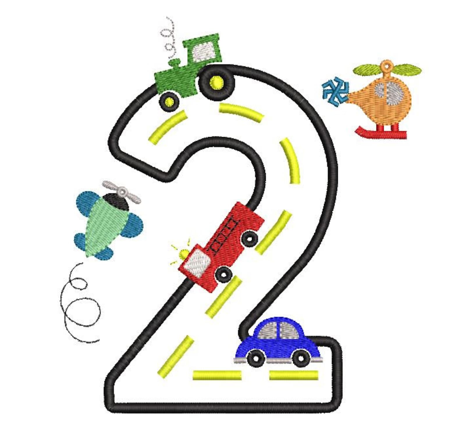 Boys Car 2 Year Old Machine Applique Embroidery Design - Etsy