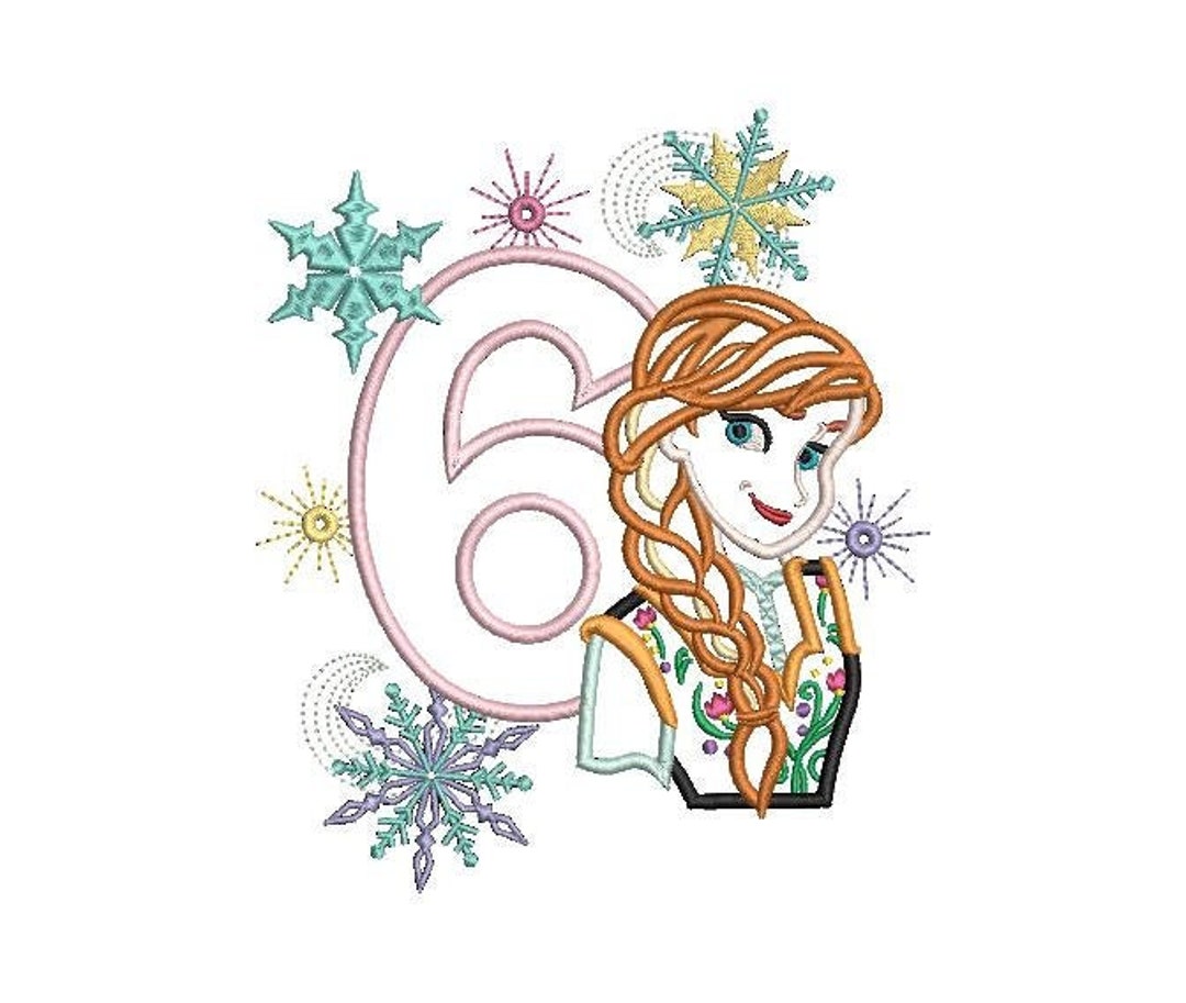 Anna 6th Birthday Machine Embroiderd Applique Design - Etsy