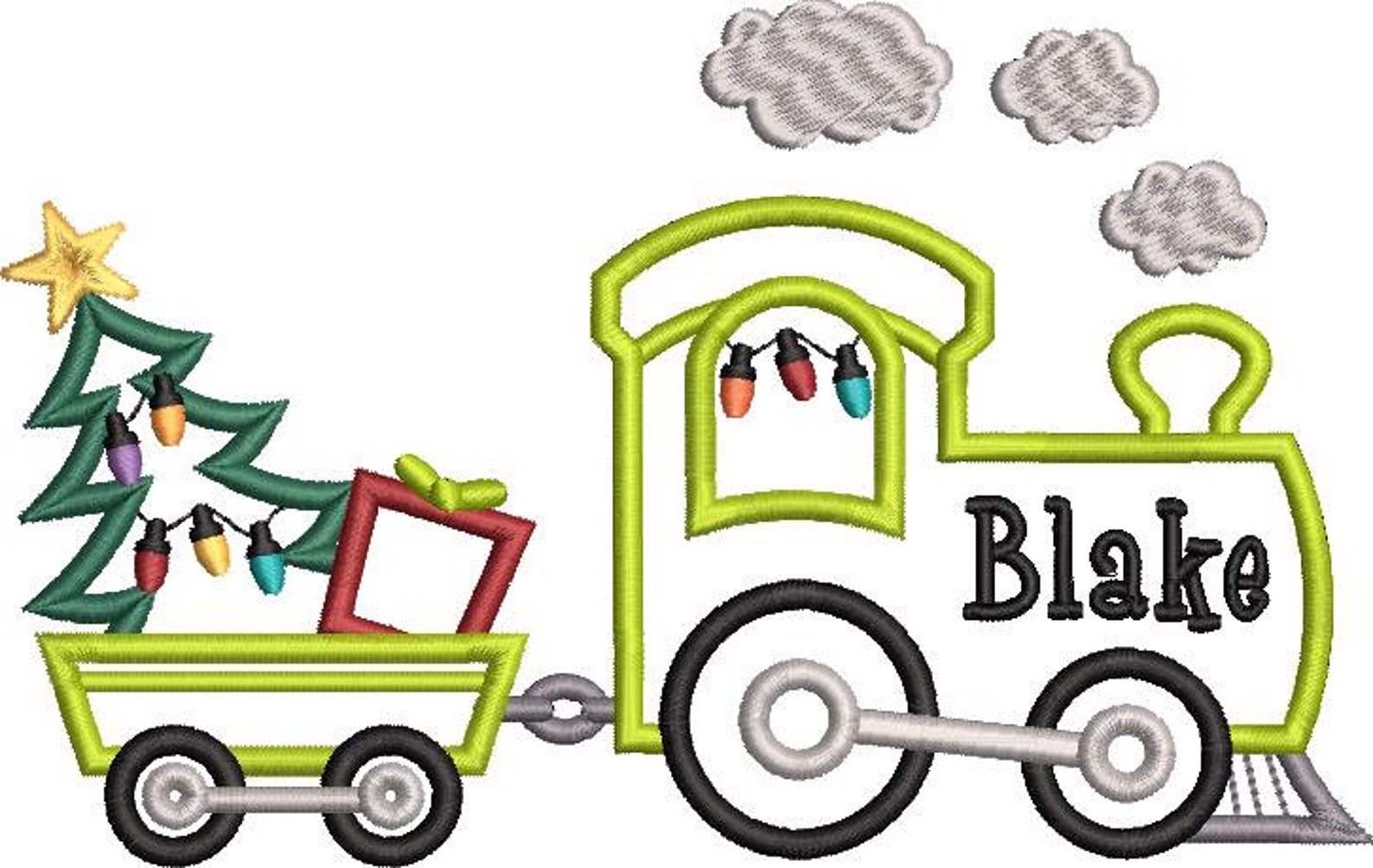 Christmas Train Machine Embroidery Design - Etsy