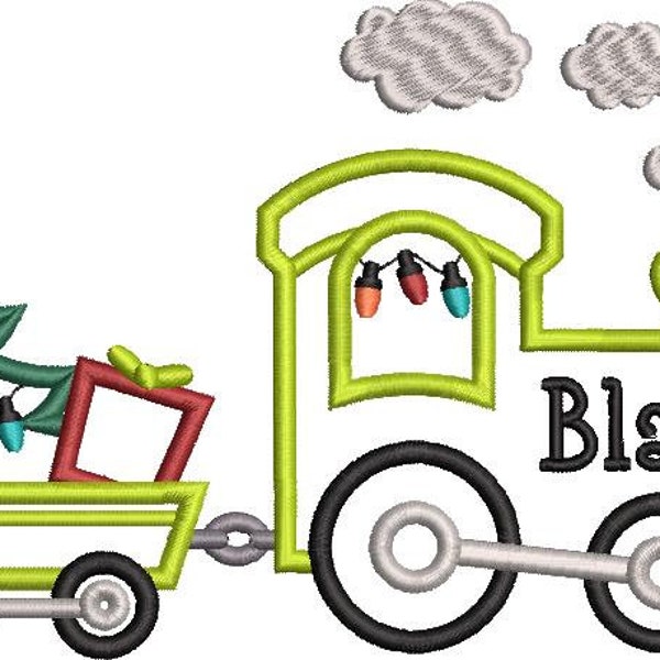 Christmas Train Embroidery - Etsy