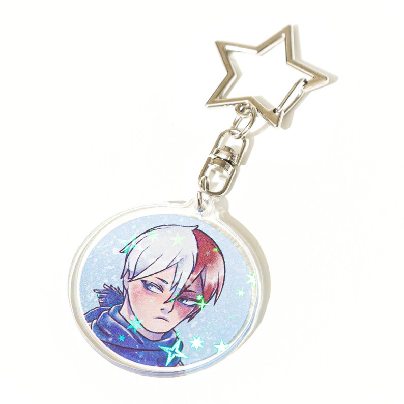Todoroki keychain double sided Todoroki Shoto acrylic | Etsy