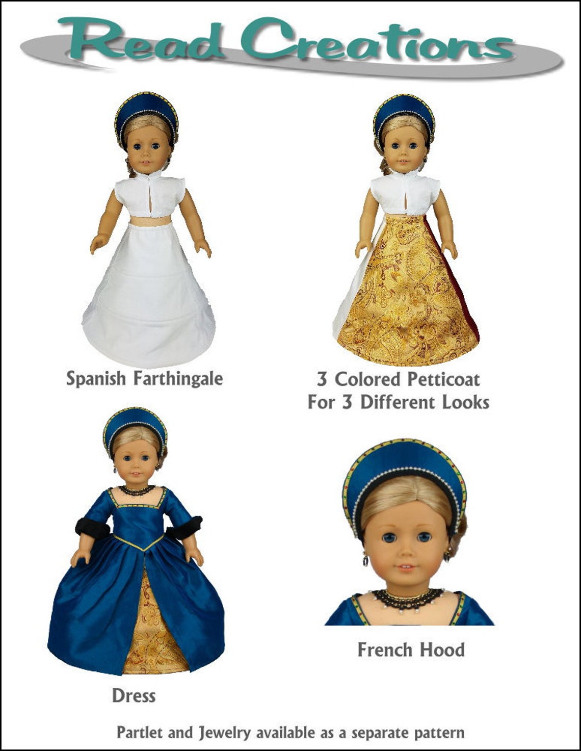 Tudor Ensemble PDF Sewing Pattern for 18 Dolls Such as - Etsy Canada