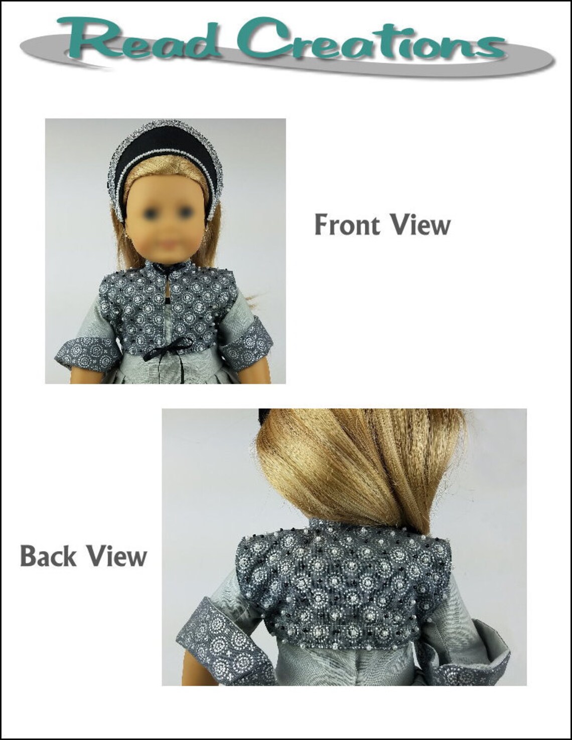 Tudor Partlet PDF Sewing Pattern for 18" Dolls Such as American Girl ...