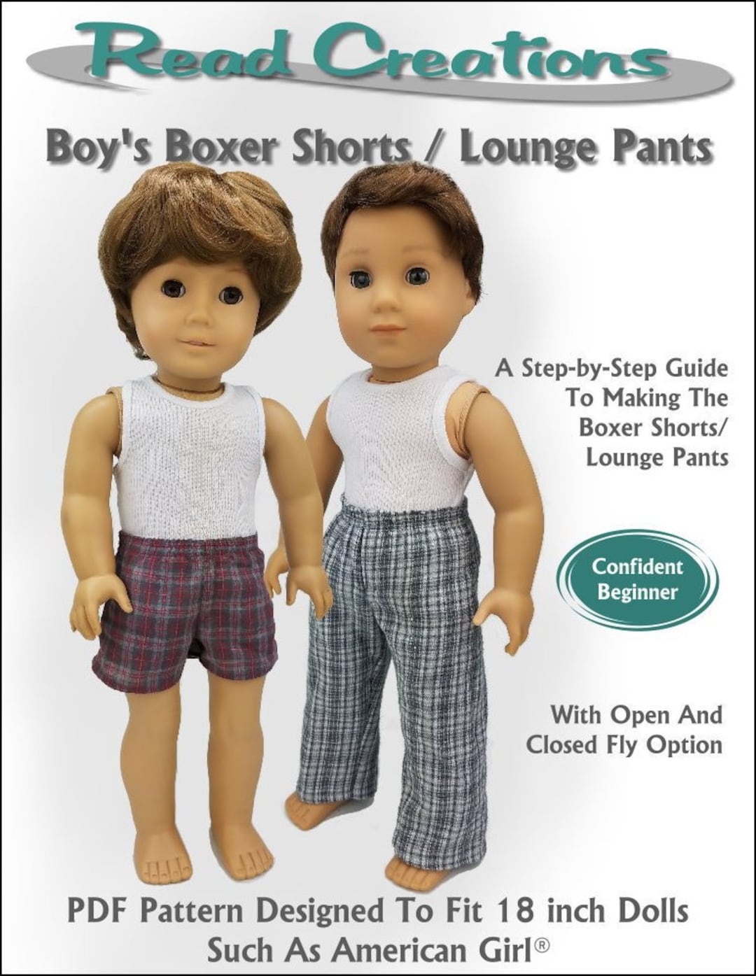 Boxer Shorts PDF Sewing Pattern for 18 Dolls Such as American Girl Doll ...