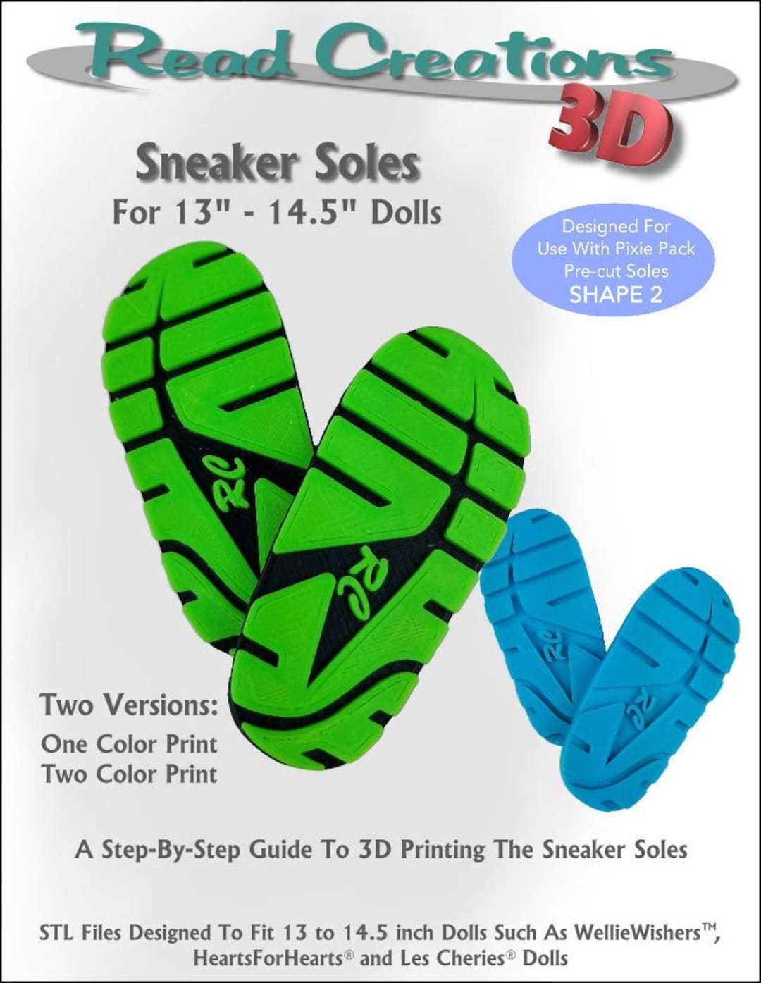 3D Printable Sneaker Soles Pattern for 13 14 Dolls Such as ...