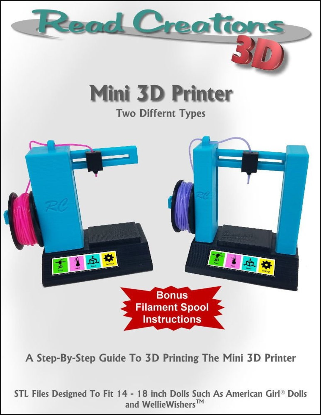 3D Printable Mini 3D Printer Pattern for 14" to 18" Dolls Such as ...
