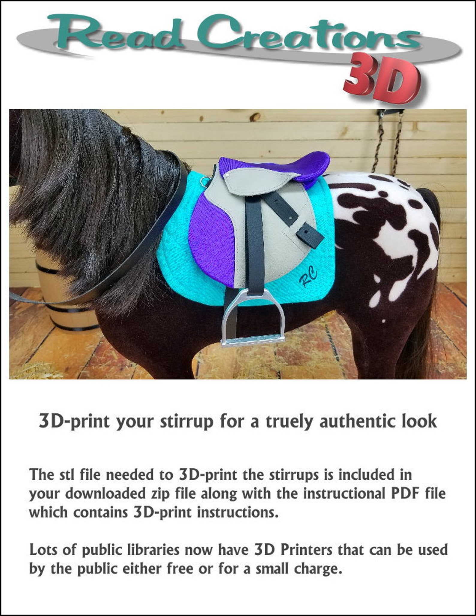 English Saddle PDF Sewing Pattern for 18" Dolls Such as American Girl ...