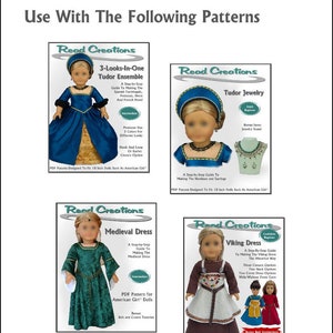 Tudor Partlet PDF Sewing Pattern for 18" Dolls Such as American Girl ...