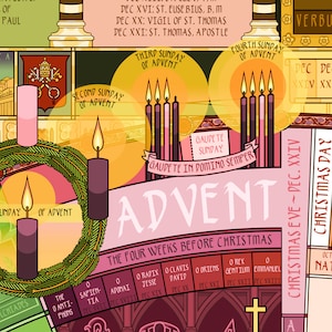 Traditional Catholic Liturgical Calendar Art Print (unframed, 24x36 ...