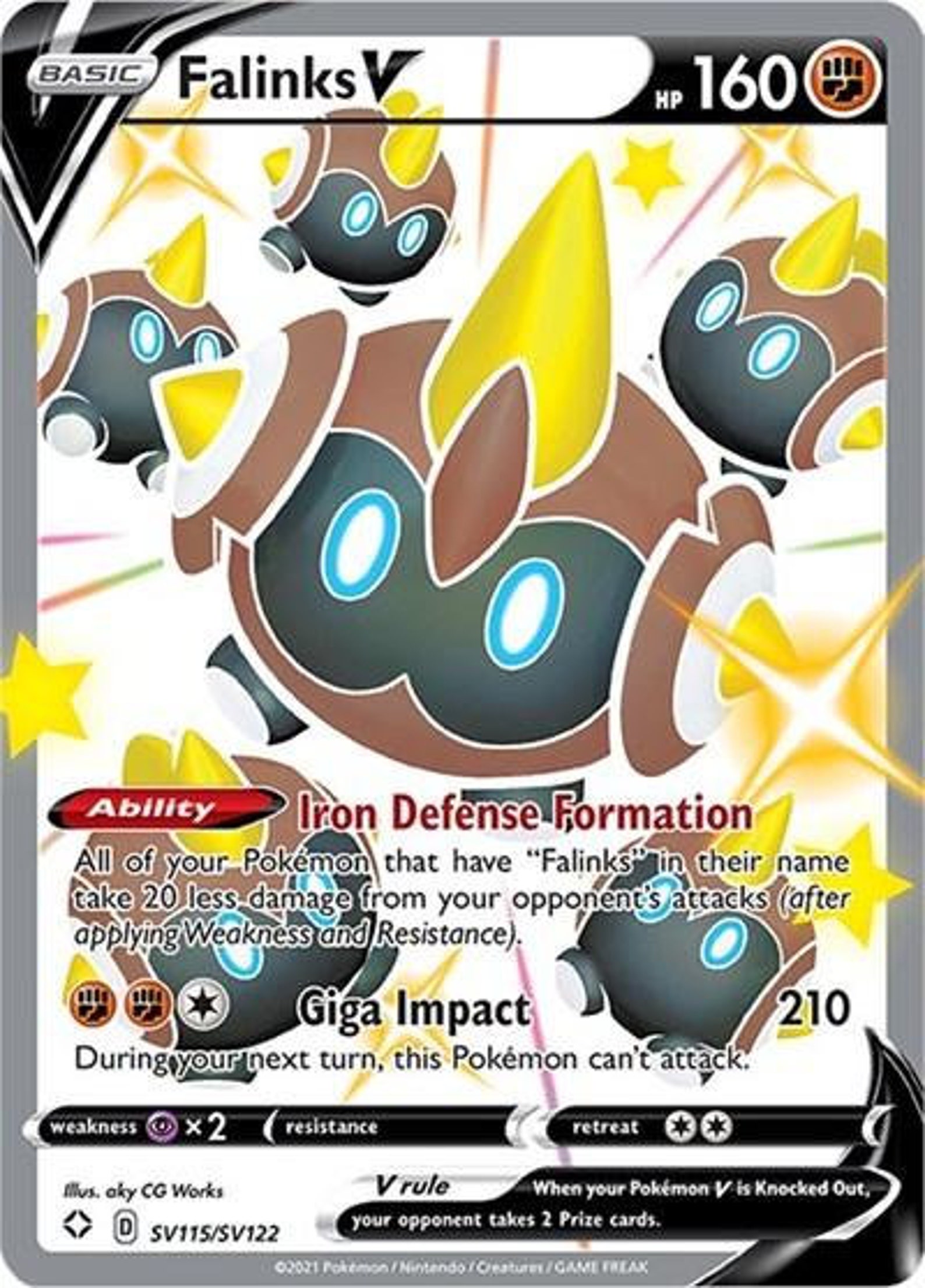 Official Pokemon Falinks V Shining Fates: Shiny Vault Full Art Card - Etsy