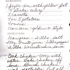 DIGITAL DOWNLOAD, Favorite Hand-written Re-creations, Recipe Card, Re ...