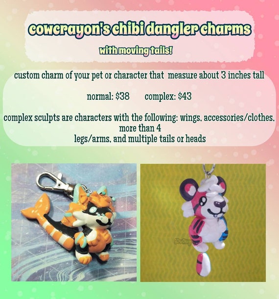 Custom Chibi Dangler Charm Animal Dangler Moving Tail - Etsy