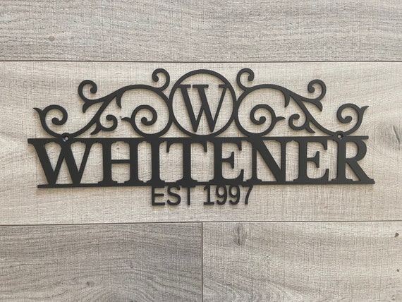 Monogram Last Name Metal Scroll Sign Porch Decor Monogram - Etsy