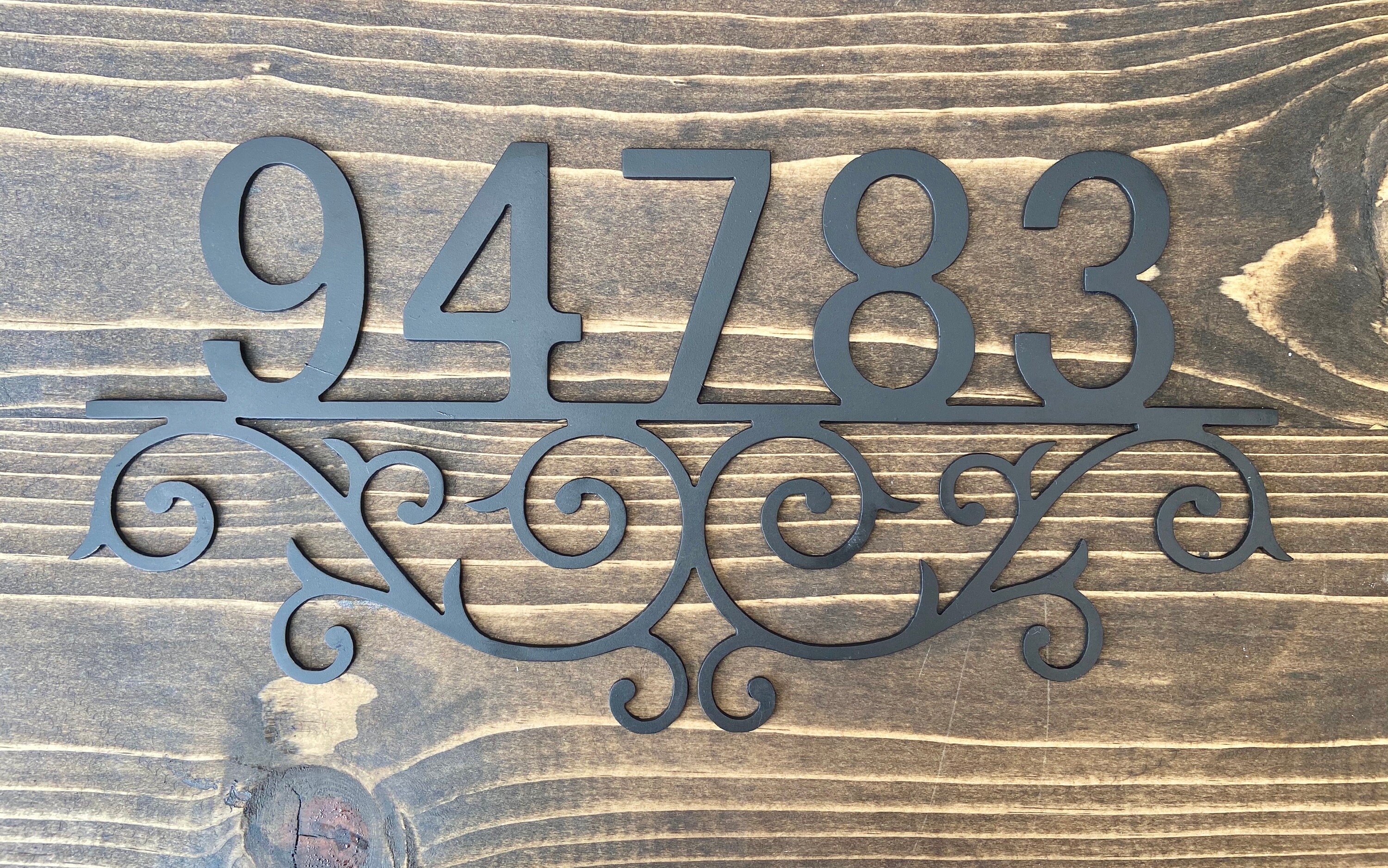 Scroll Address Number Sign, House Numbers, Metal Address Sign - Etsy