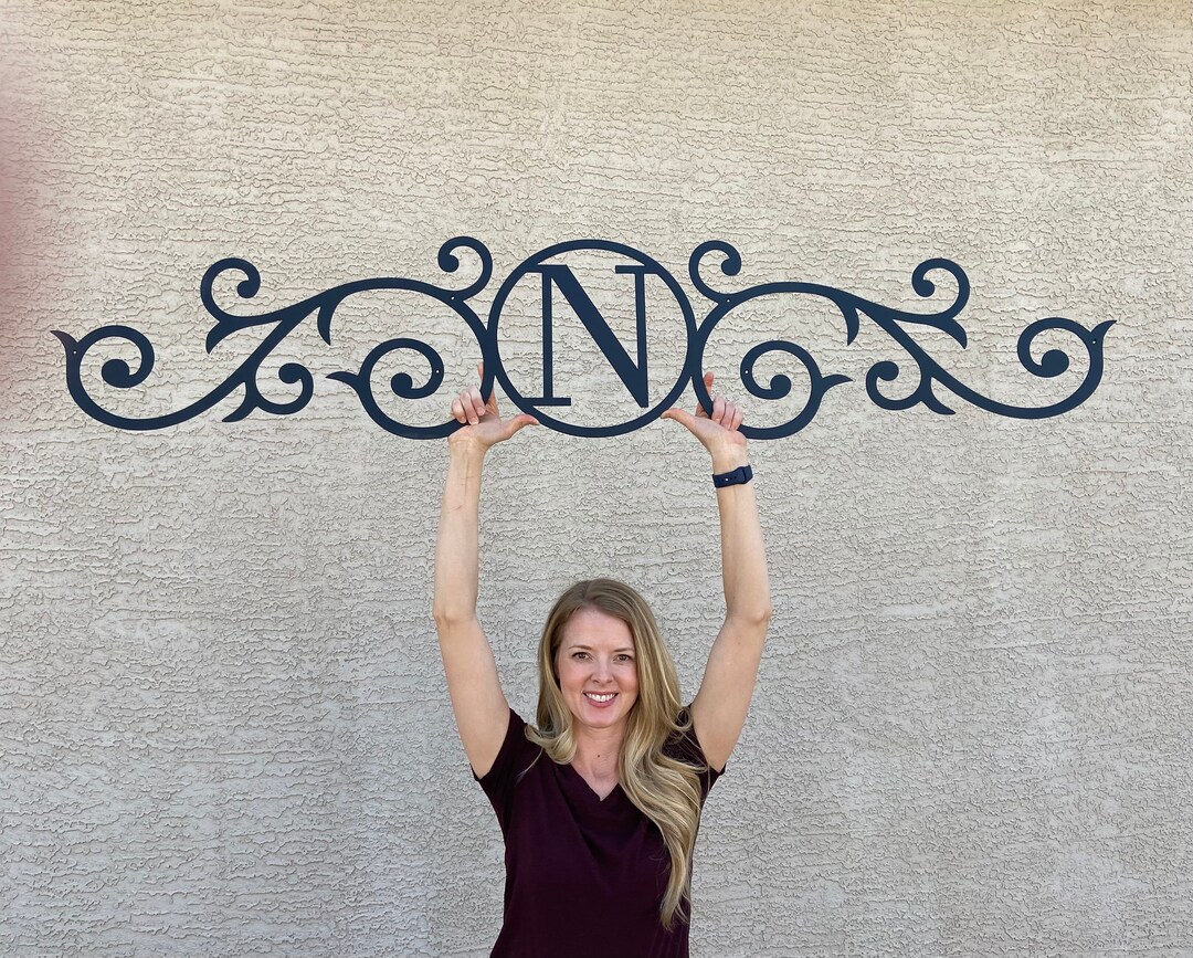 Customizable Monogram Scroll XL Size - Etsy