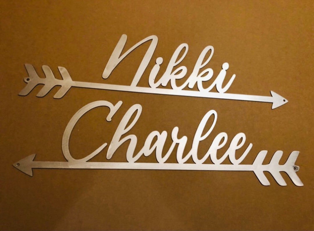 Metal Arrow Name Sign | Custom Metal Sign | Metal Wall Decor - Etsy