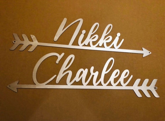Metal Arrow Name Sign Custom Metal Sign Metal Wall Decor - Etsy