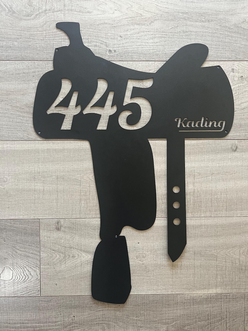 Saddle Sign | Western Address Sign| Saddle Silhouette - Etsy