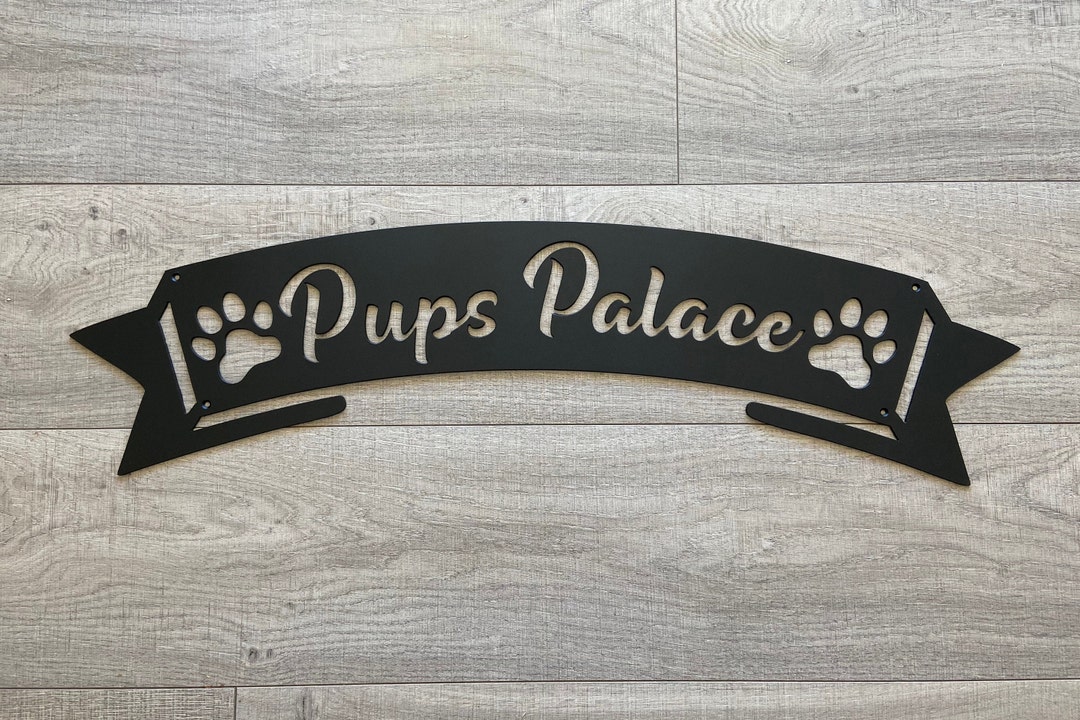 Metal Arched Ribbon Sign | Custom Text Metal Sign - Etsy