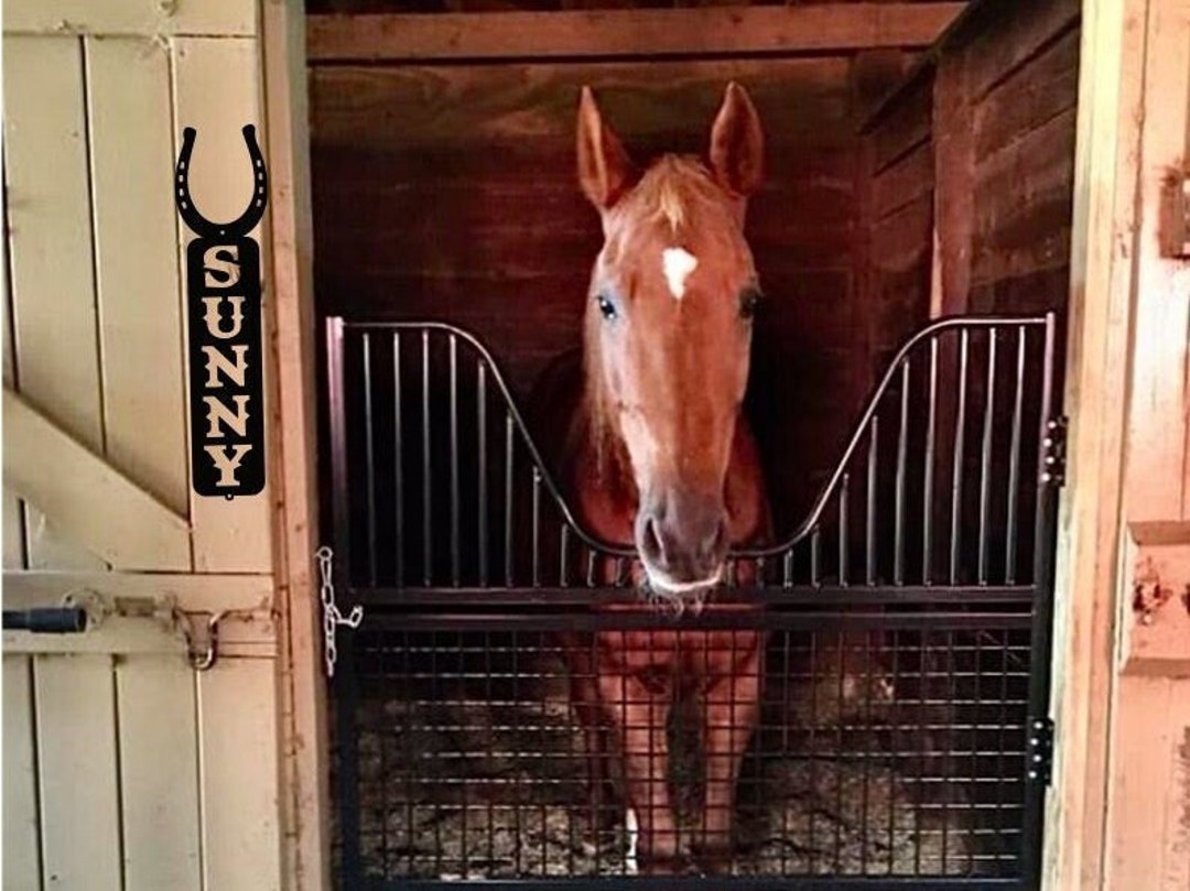 Vertical Horse Stall Post Plate | Personalized Horse Name Plate | Metal ...