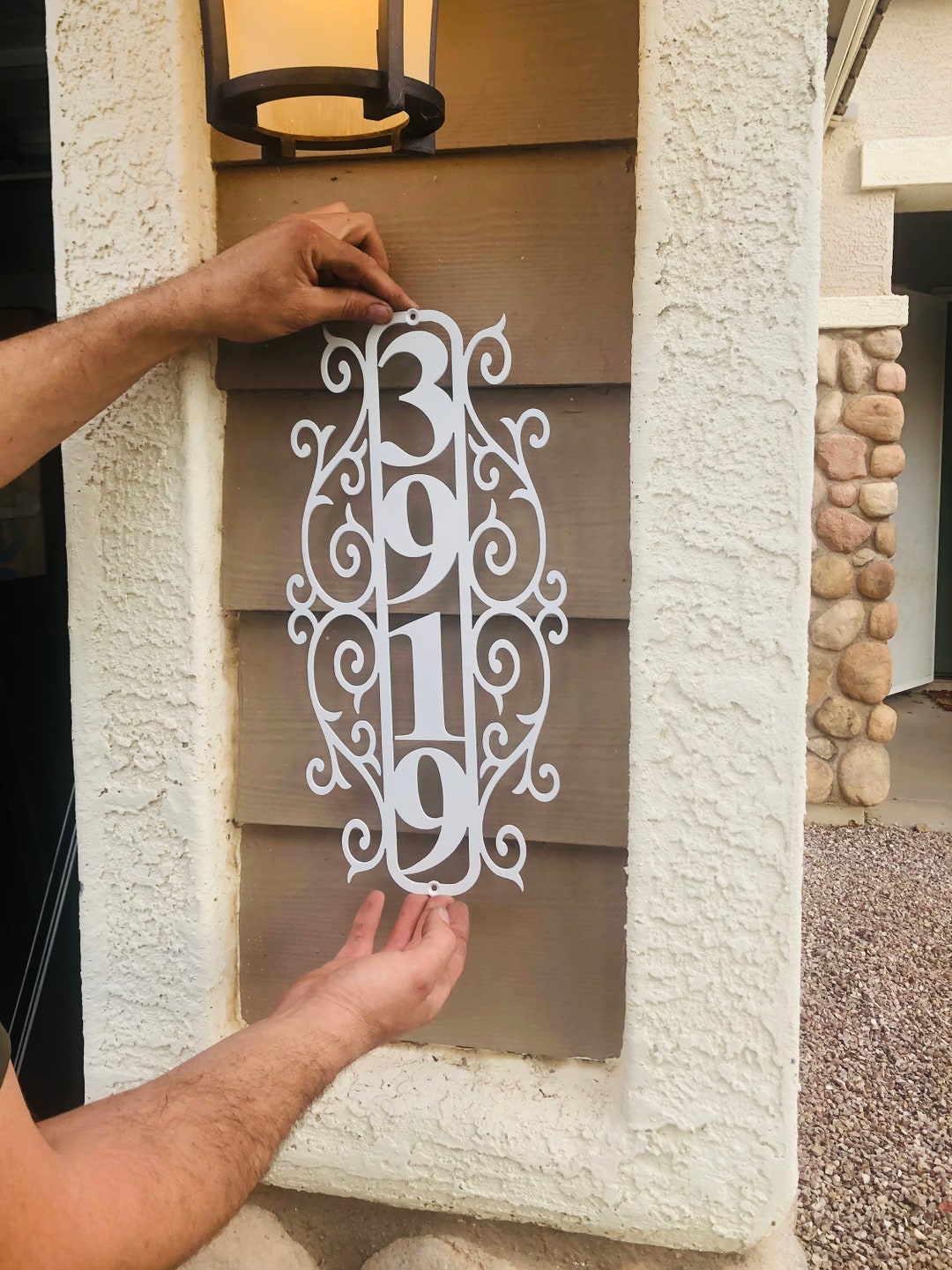Vertical Address Scroll Sign | Metal Address Sign - Etsy