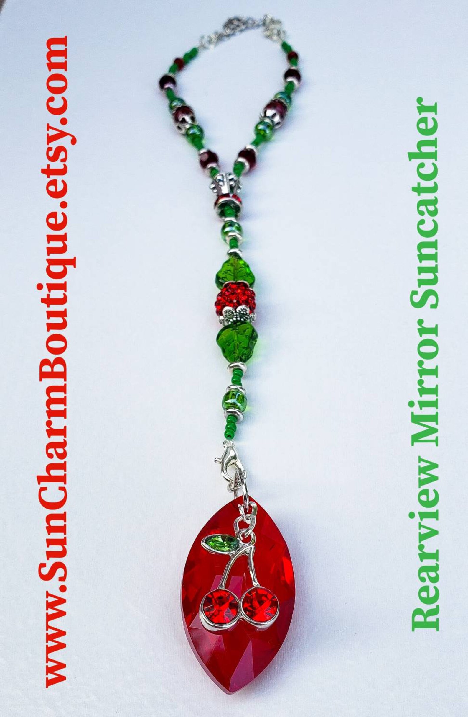 Rearview Mirror Car Charm Car Mirror Hanging Red Crystal - Etsy