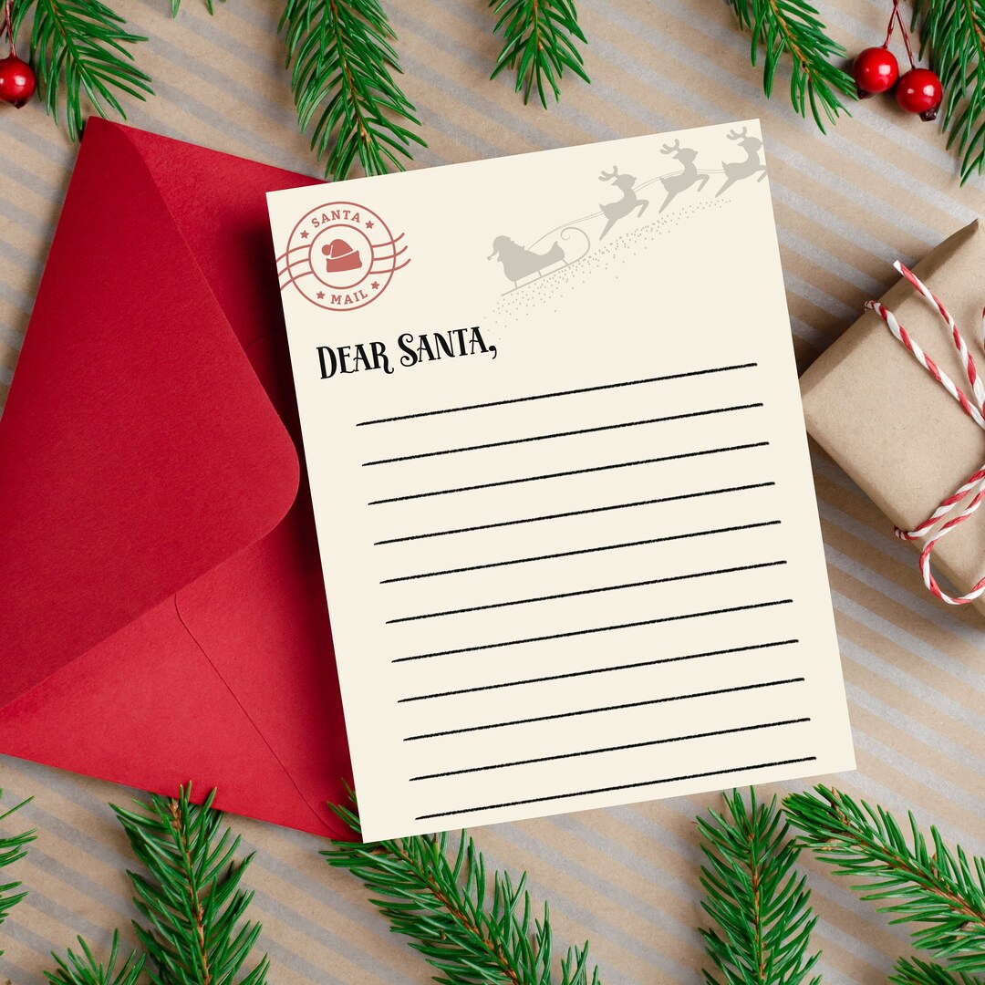 Letter to Santa Printable, Printable Letter to Santa, Kids Letter to ...