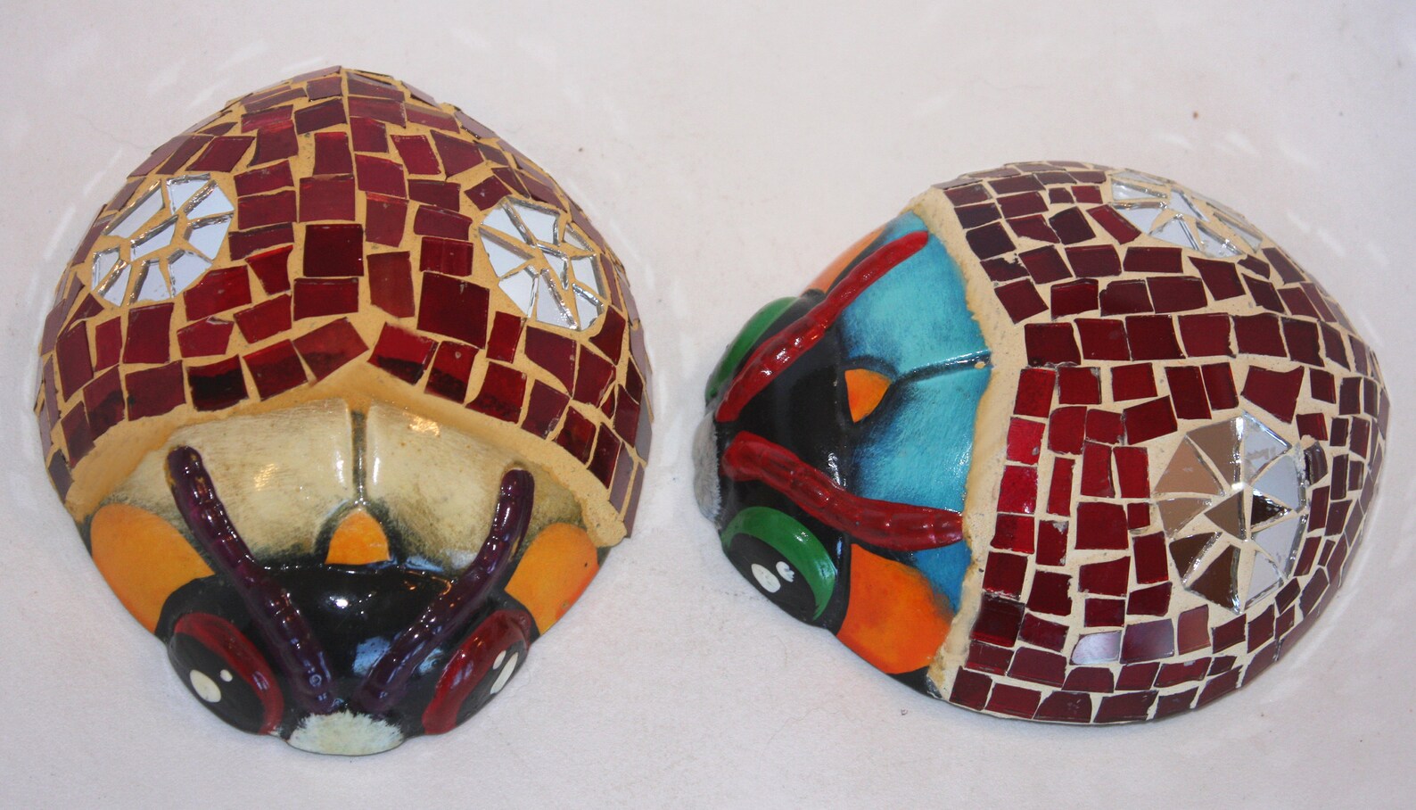 2 Mosaic Glass ART Ladybug Lady Bug Mexican Pottery Ceramic | Etsy
