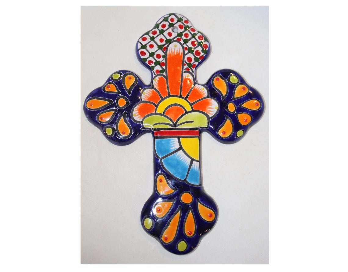 11 Mexican Pottery Talavera Cross Folk Art Ceramic Cross | Etsy