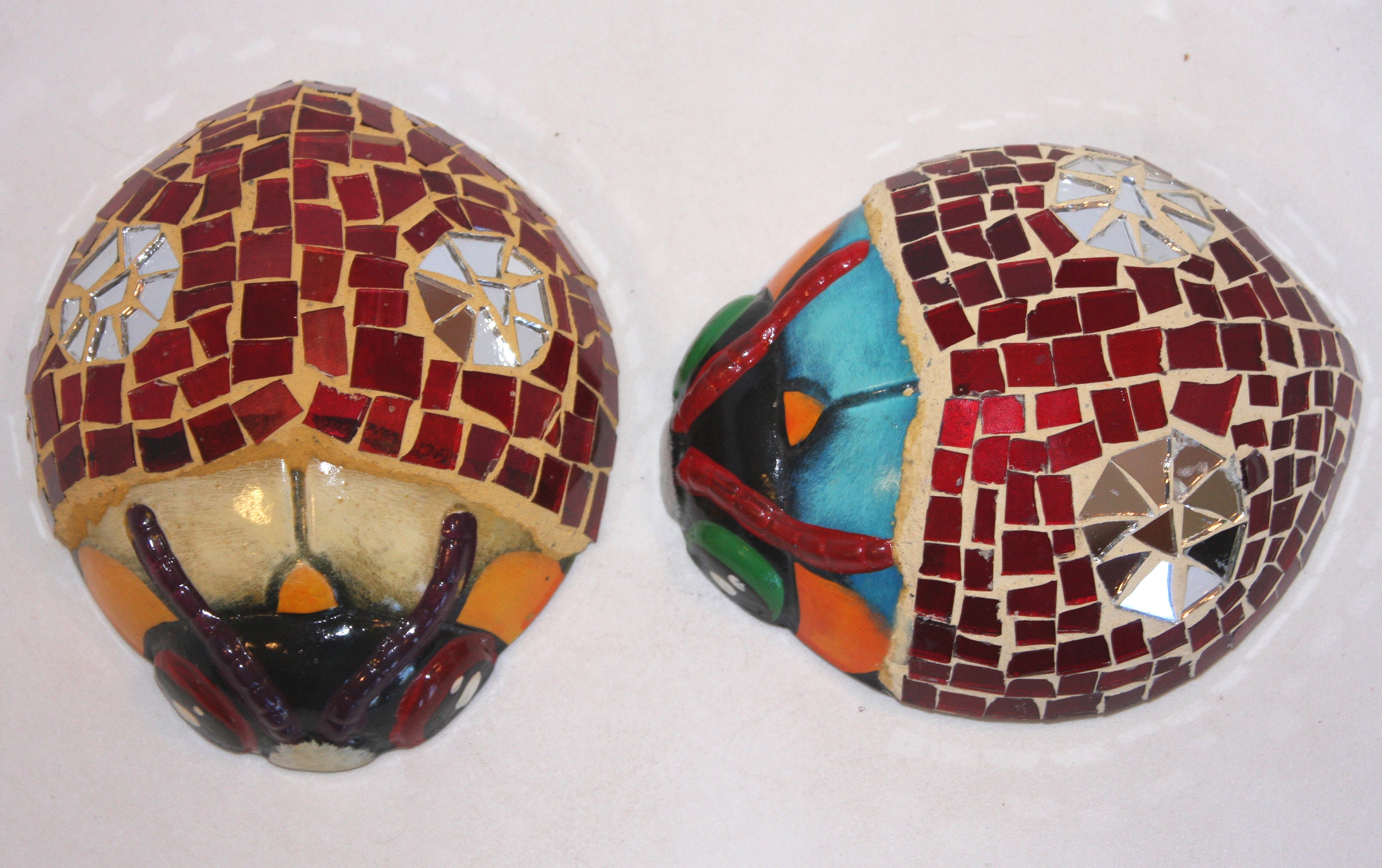 2 Mosaic Glass ART Ladybug Lady Bug Mexican Pottery Ceramic | Etsy
