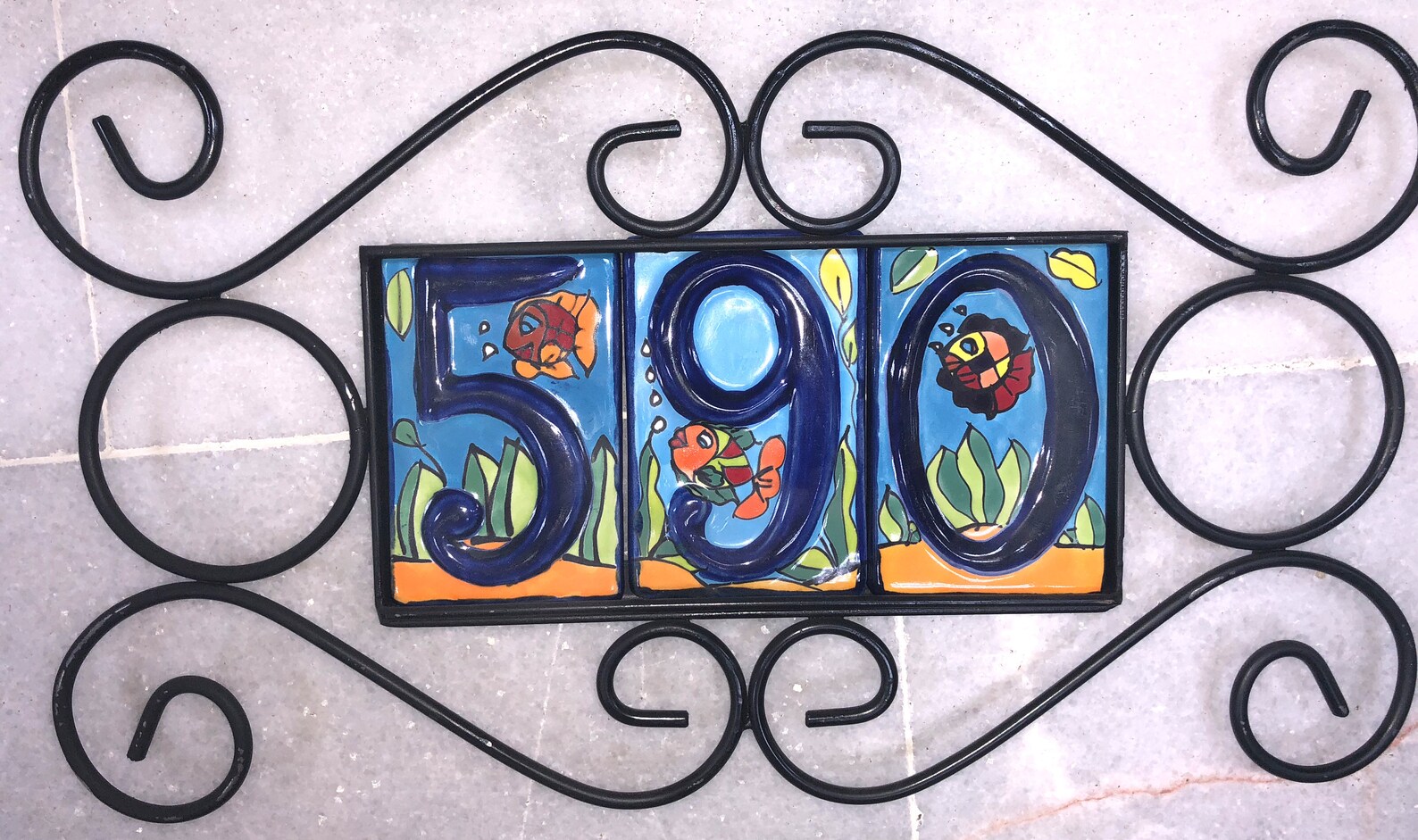 Mexican Talavera Tile Ceramic House Address Numbers House Numbers ...