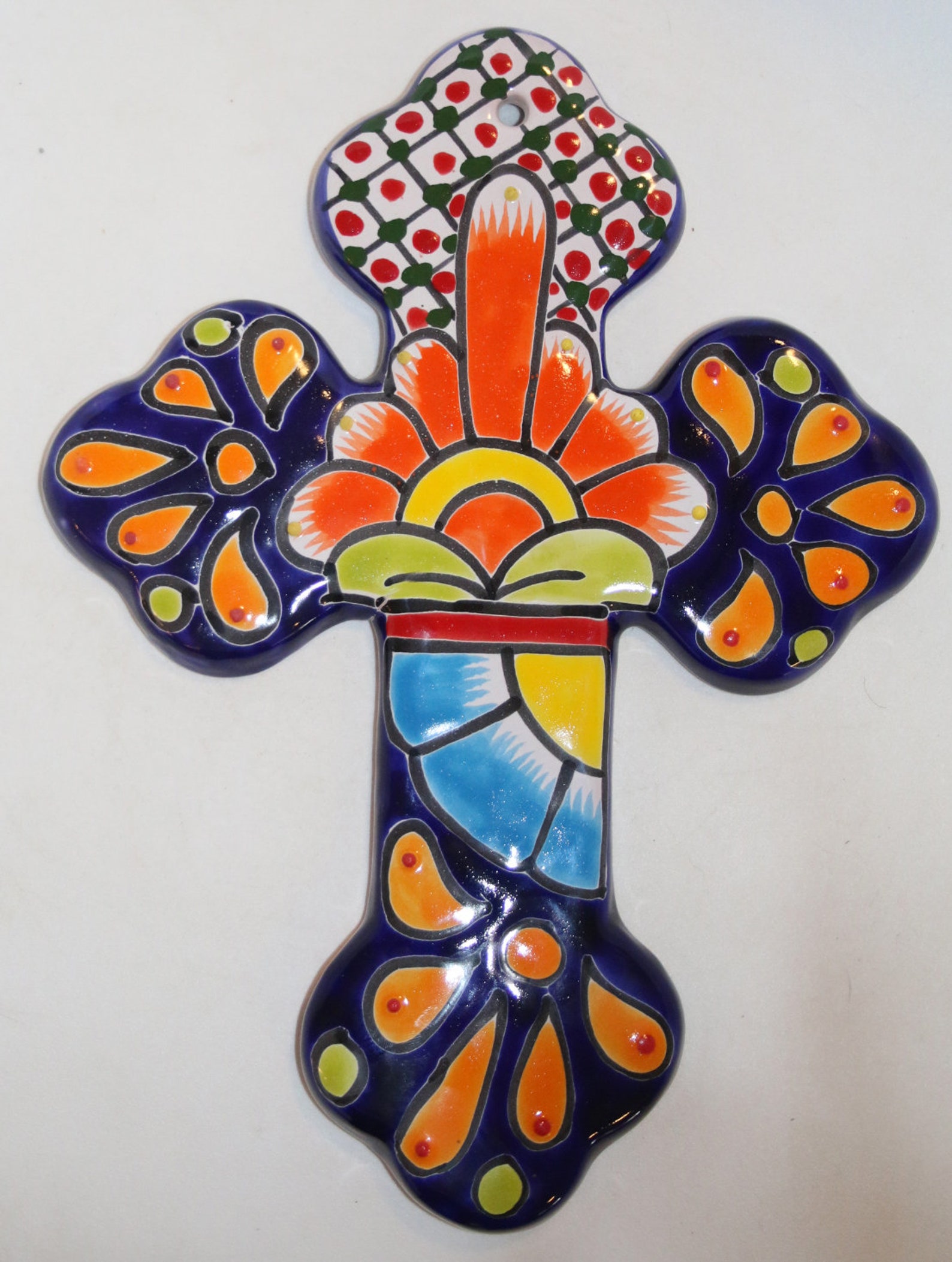 11 Mexican Pottery Talavera Cross Folk Art Ceramic Cross | Etsy