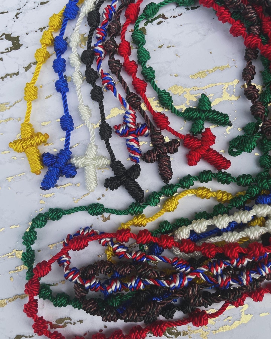 Full Nylon Knot Rosary- Multicolored 5 Decade Rosaries - Etsy