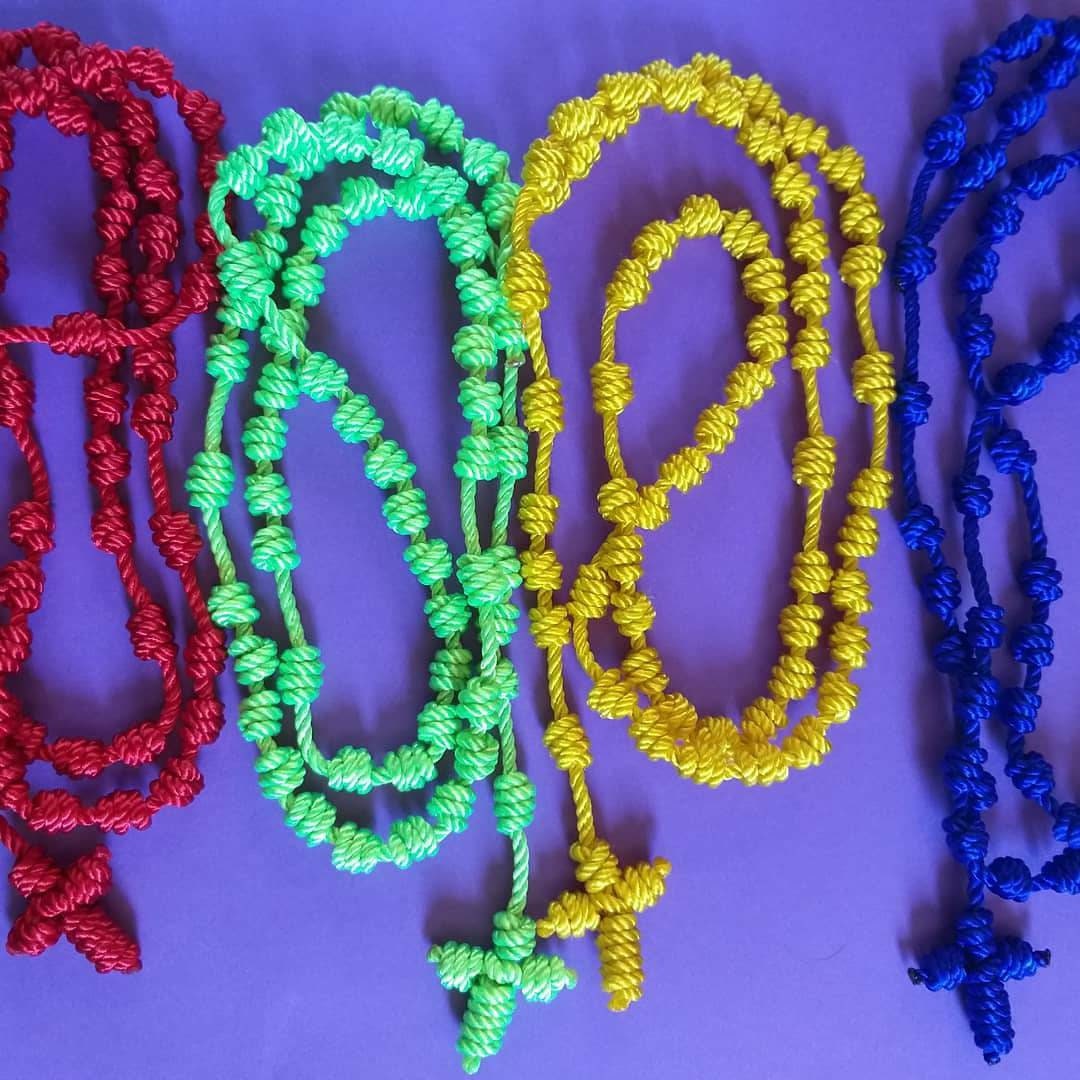 BULK ORDERS- Full Nylon Knot Rosary- Multicolored 5 Decade Rosaries ...