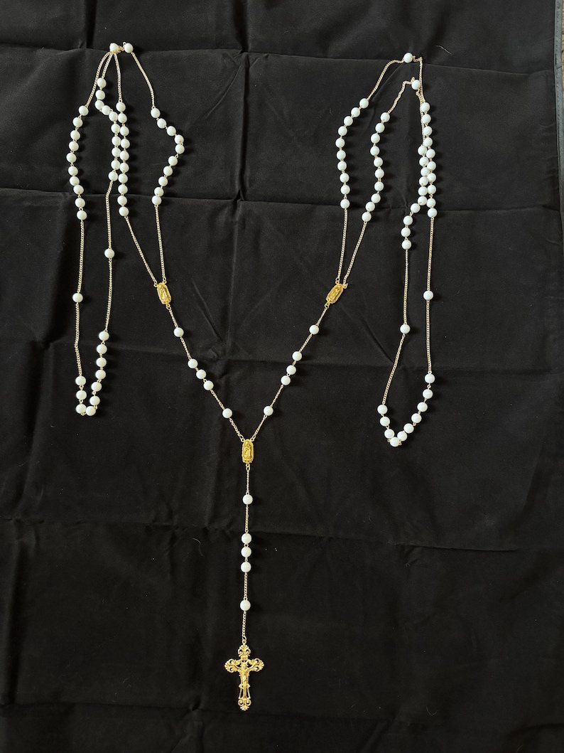 Custom Lasso Rosary- Catholic Bride- Double Rosary for Display/wedding ...