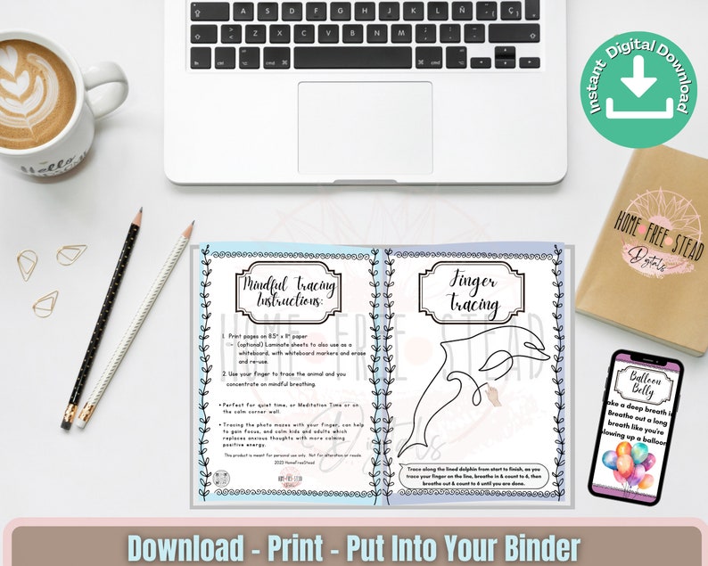 Finger Tracing Cards, Finger Maze PDF File, Calming Breathing ...