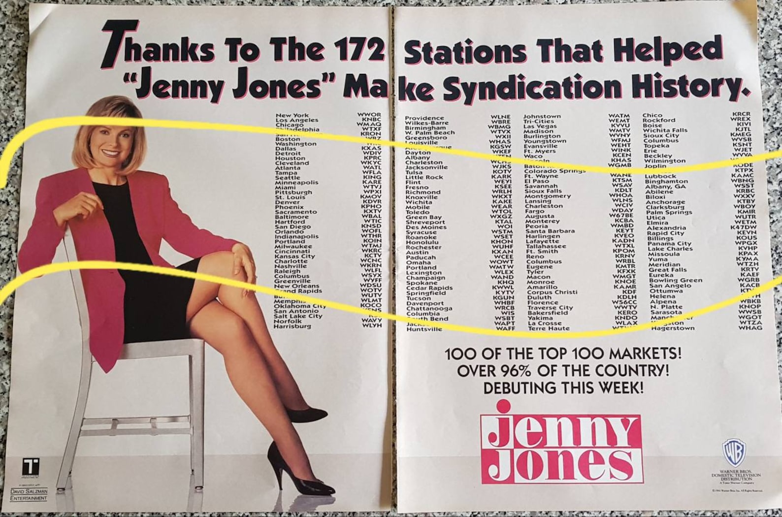 Jenny Jones Warner Bros Advert For Tv Show Talk Host 1991 Etsy