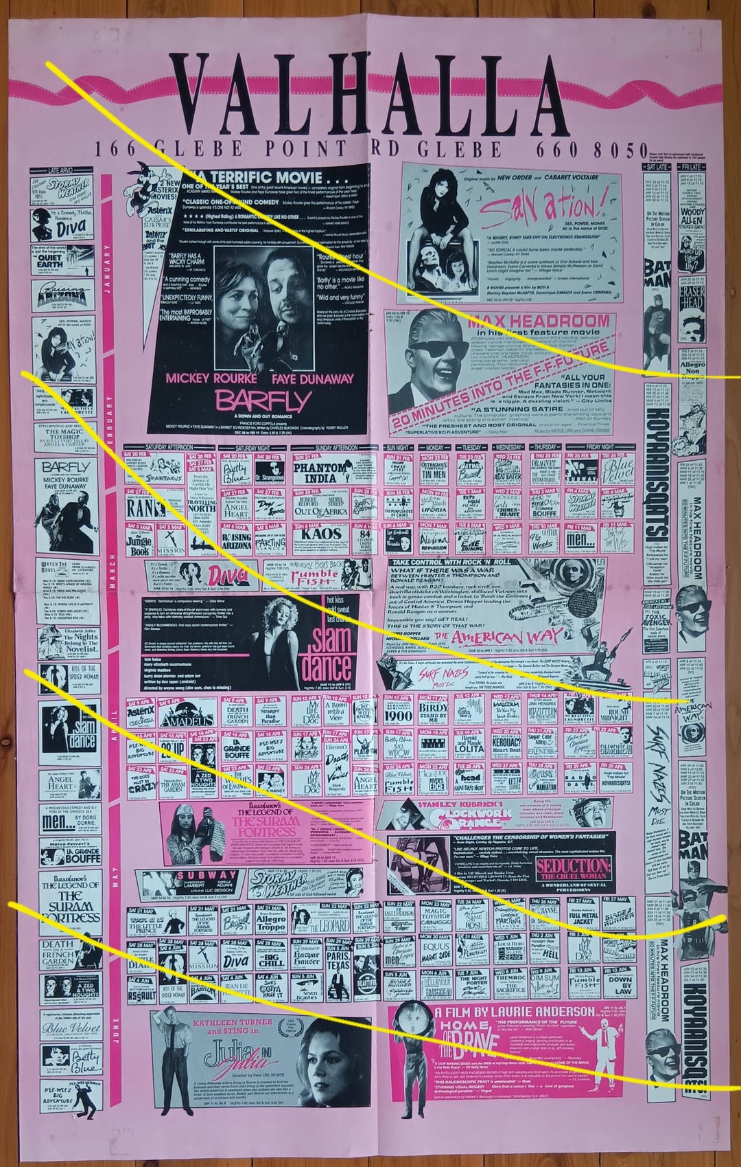 Rare 1988 Sydney, Glebe, Valhalla Cinema Program Poster - Barfly, Max ...