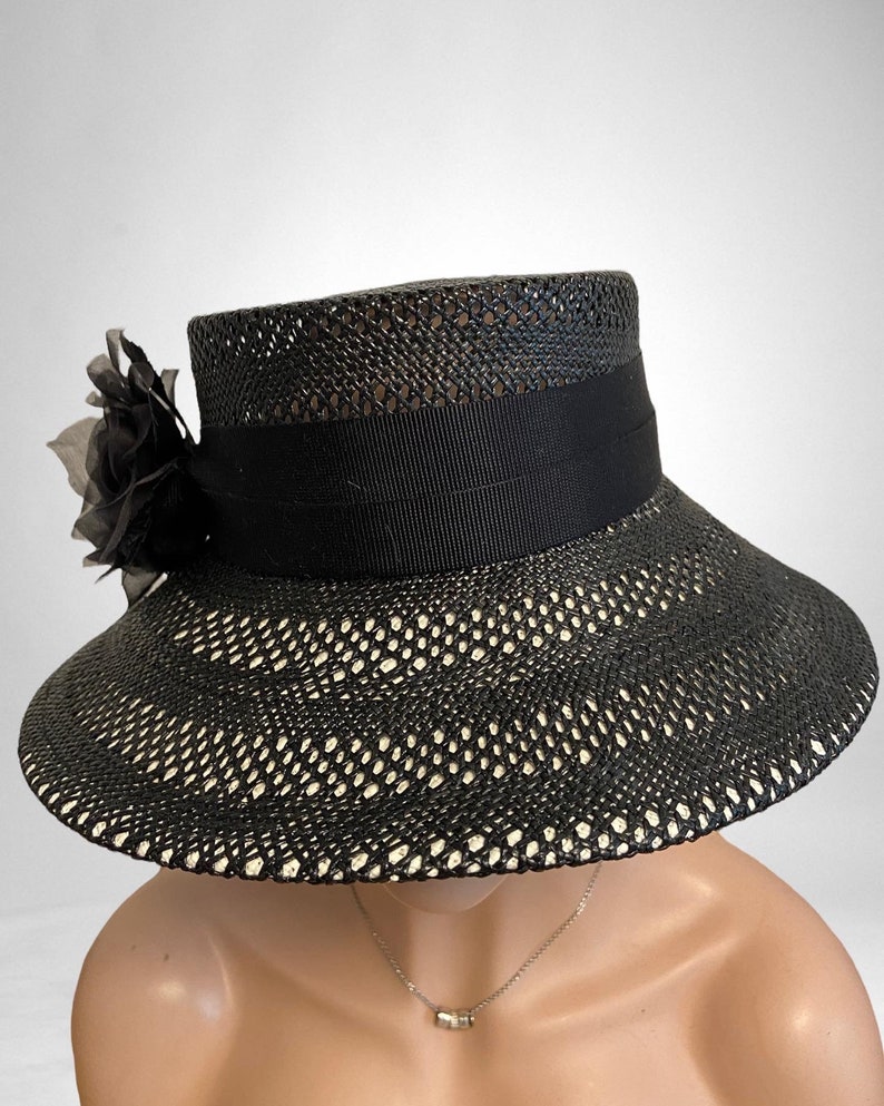 Modern Straw Hat With a Straight Crown | Asymmetrical Bell-shaped Brim ...